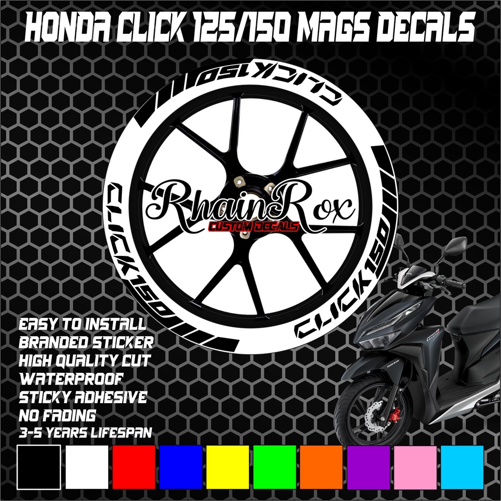 Honda Click 125/150 Mags Sticker Decals PAIR - Front and Back | Shopee ...