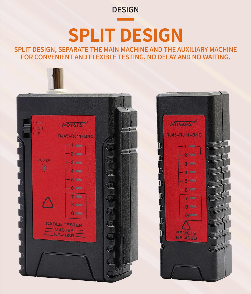 NF-468B Network Cable Tester RJ45 RJ11 BNC Cable Tracker Network Lan ...