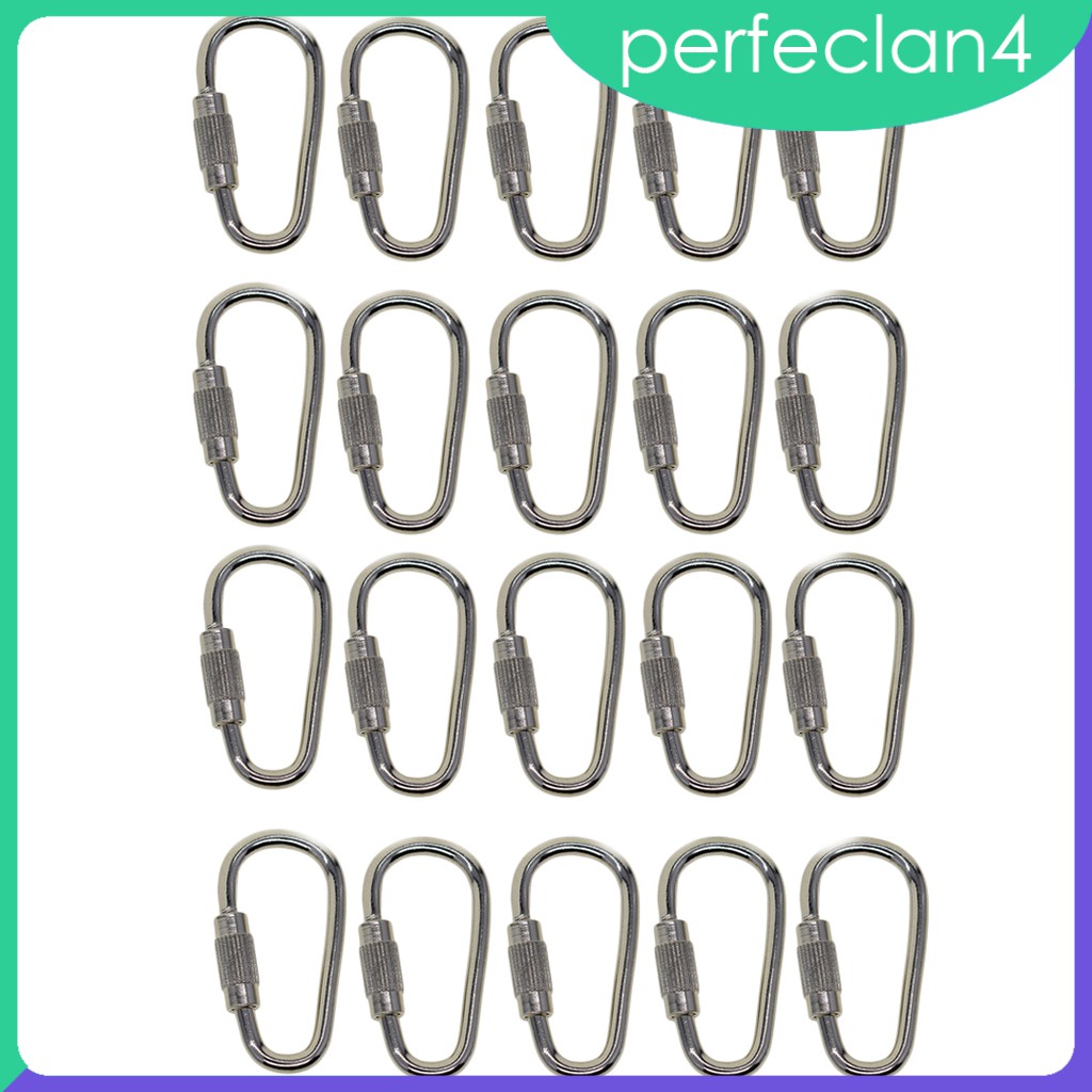 @ 20 Mini Steel Quick Open Screw Lock Key Chain Hook Carabiner Clasp ...