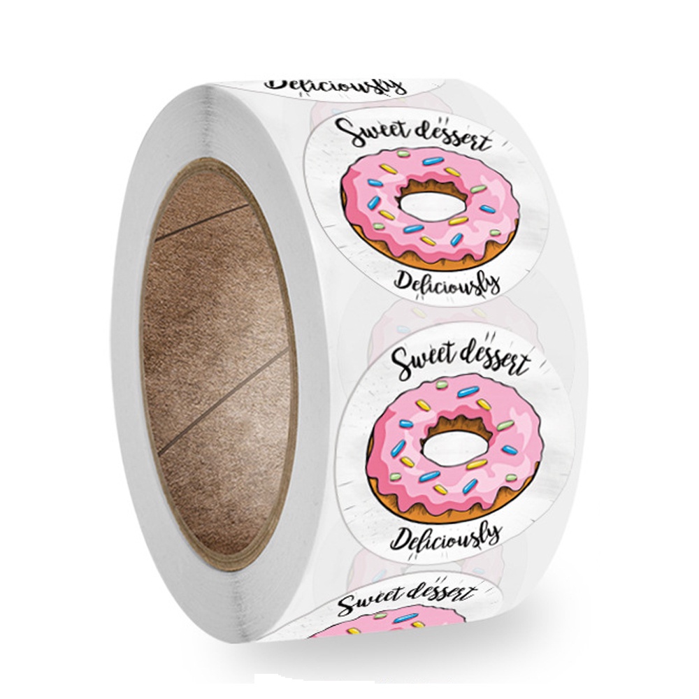500pcs Delicious Donut Style Stickers Gift Packaging Adhesive Lables ...