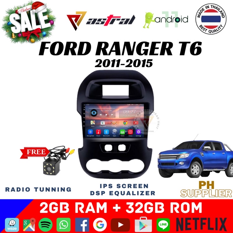 FORD RANGER T6 2GB+32GB ASTRAL ANDROID HEAD UNIT (2011-2015) | Shopee ...