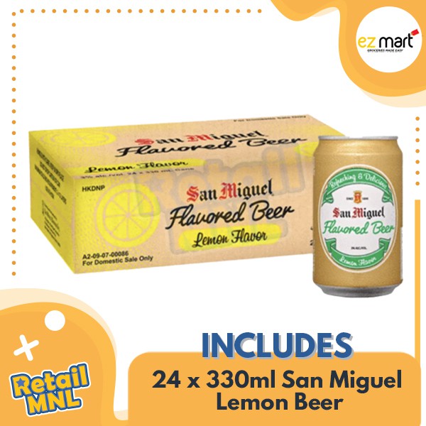 Retailmnl San Miguel Flavored Beer Lemon 330 mL Can Case of 24 | Shopee ...