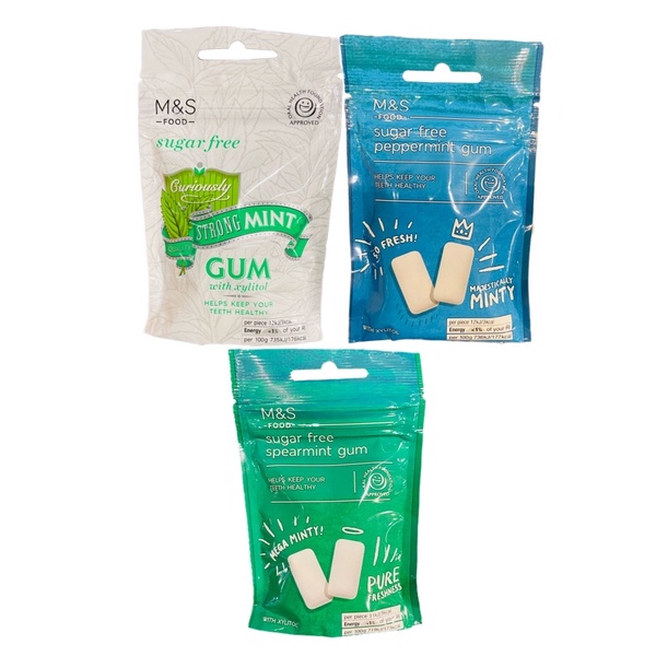 M&S Sugar Free Strong Mint Gum | Spearmint | Peppermint 27g | Shopee ...