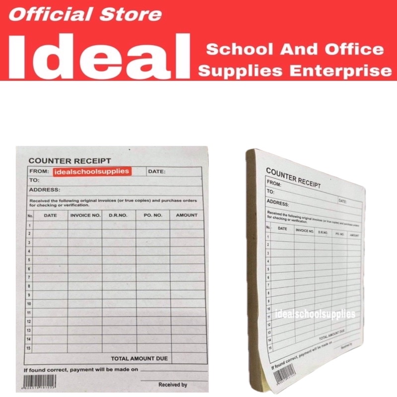 Counter Receipt 2 Ply 1/2 | Shopee Philippines