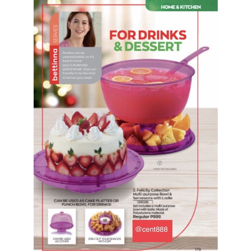 Avon Kitchen Magik Felicity Multi Purpose Bowl (Cake Stand, Punch Bowl ...