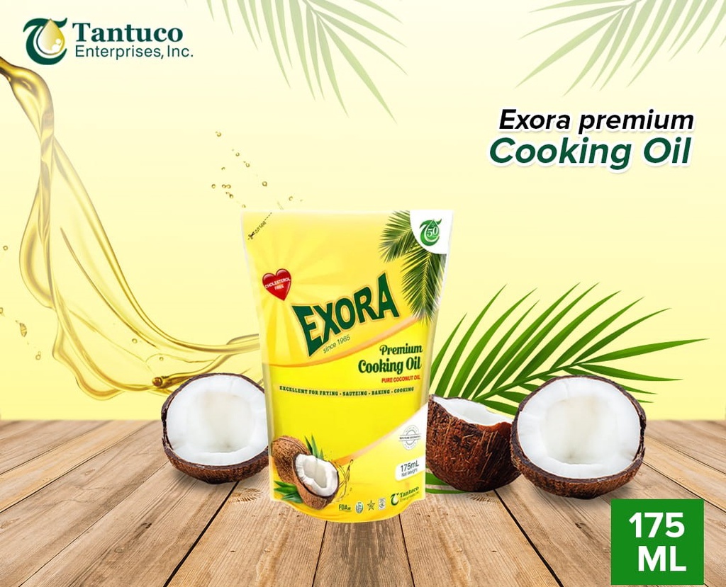 EXORA Premium Pure Coconut Cooking Oil 175ml Pouch 100% Cholesterol ...