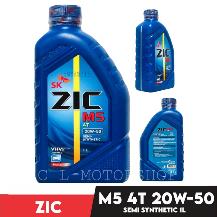 ENGINE OIL ZIC M5 4T 20W-50 1LITER/800ML | Shopee Philippines