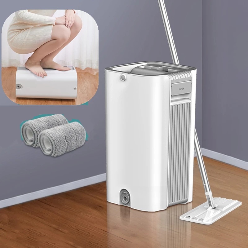 2in1 Self Cleaning Magic Mop Set Scratch Flat Bucket Spin Mop 360 Slim ...
