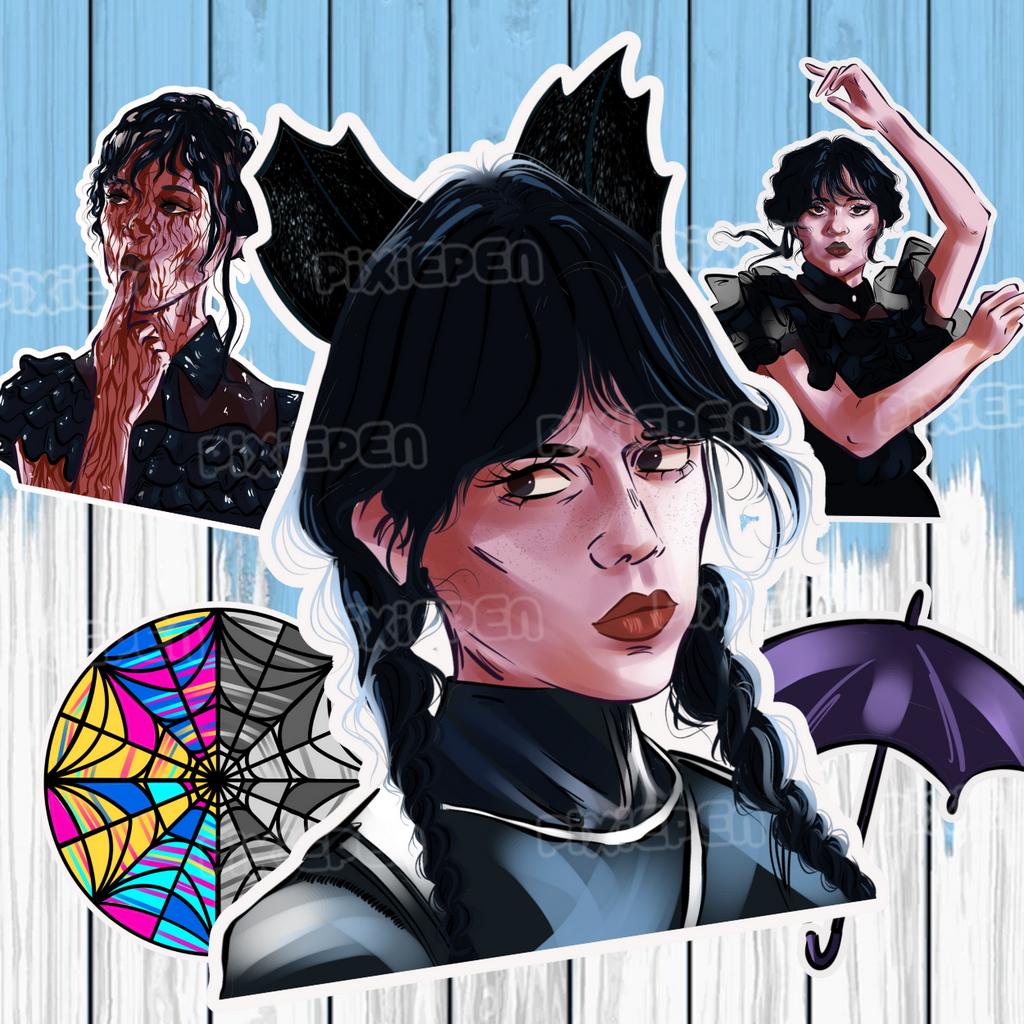 Wednesday Addams Waterproof Vinyl Sticker Sticker for tumbler | Shopee ...