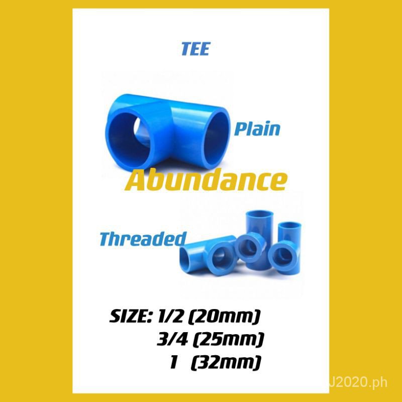 PVC BLUE FITTINGS TEE (SIZES VARIES: 1/2"-3/4"-1")/ PVC TEE BLUE ...