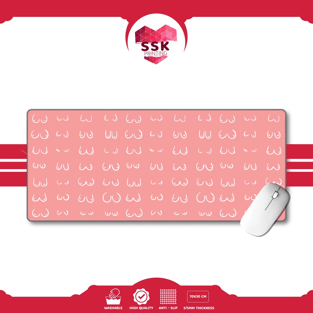 Boobs Art Extended Mousepad | Deskmat | Gaming | Long Mousepad | 3 MM ...