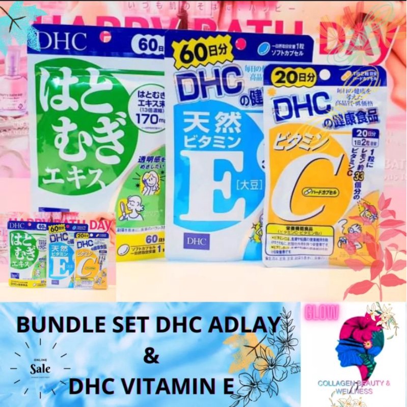 DHC HATOMUGI EXTRACT ADLAY, DHC E, & DHC C BUNDLE SET | Shopee Philippines
