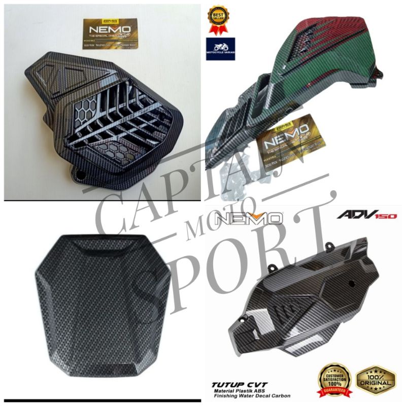Carbon NEMO ORIGINAL HONDA ADV 150 COVER HAWA CVT RADIATOR TANK PLUG ...