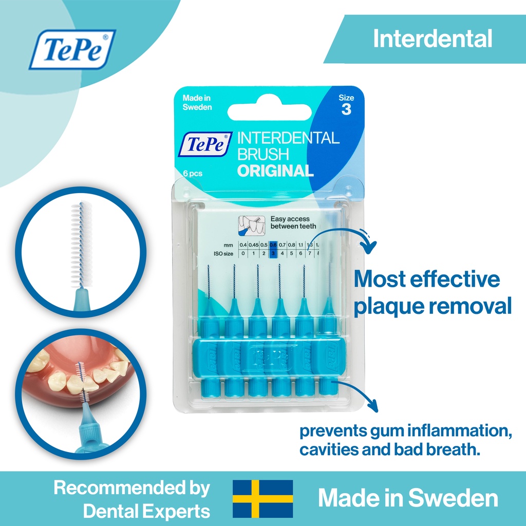 TePe Original Interdental Brush - Blue 0.6 mm | Shopee Philippines