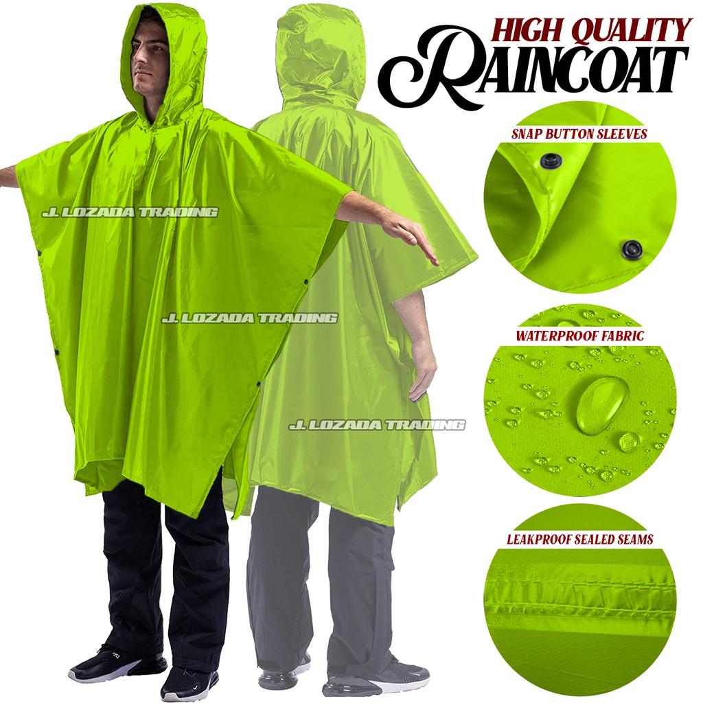 (NEON GREEN) PONCHO KAPOTE MOTORCYCLE RIDER RAINCOAT WITH BAG Kapote ...