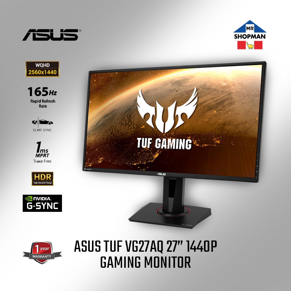 Asus Tuf Gaming VG27AQ IPS 165Hz 2560x1440p Gaming Monitor | Shopee ...