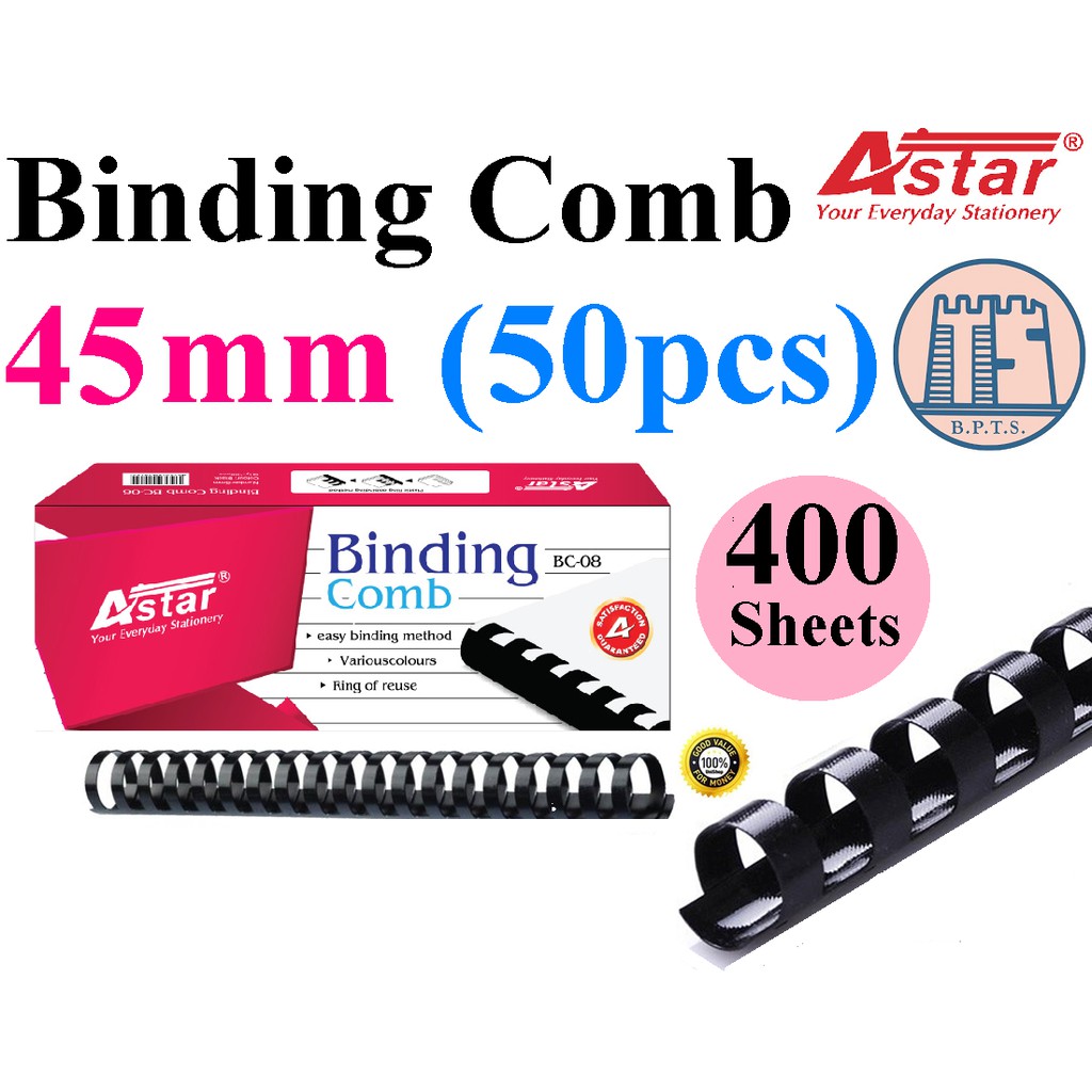 45mm (50pcs) Aplus/Astar Comb Binder Rings / Plastic Comb Rings / Binding Rings / Binding Comb ...