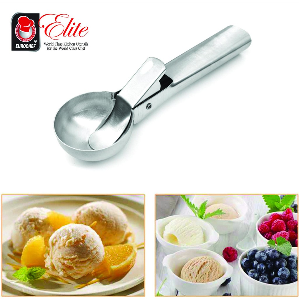 Eurochef Stainless Steel Ice Cream Scoop with Pop-up Lever Multiple ...