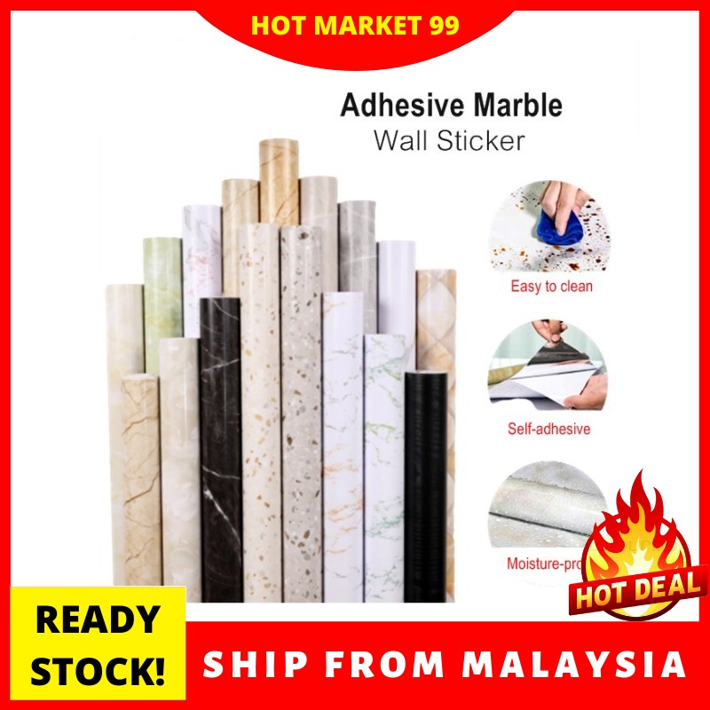 Marble Waterproof Self Adhesive Wallpaper Wardrobe Renovation ...