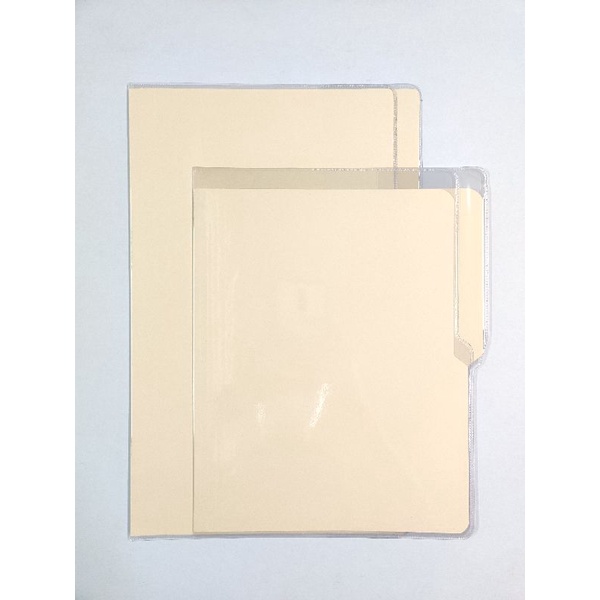 2pc File Folder with Plastic Cover White Cream Short Long | Shopee ...