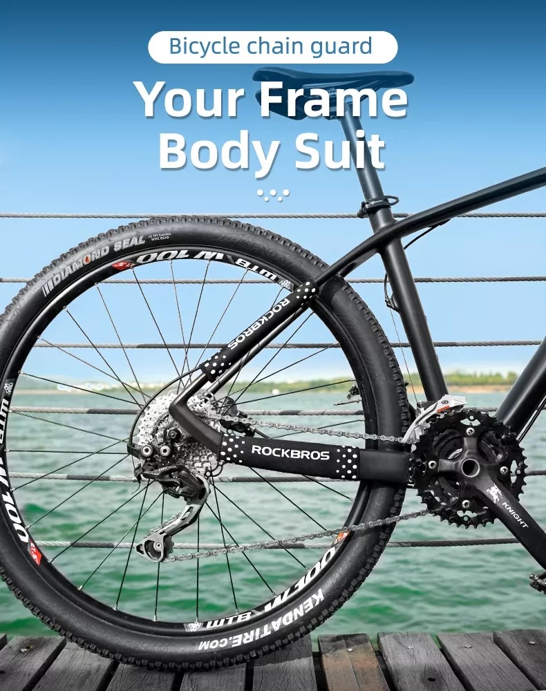 Rockbros Neoprene Bike Frame Protector Chain Stay Rear Fork Guard Cover ...