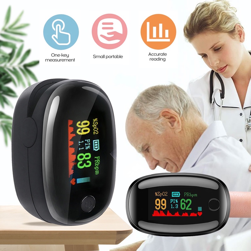 Pulse Oximeter OLED Blood Oxygen Saturation Meter SPO2 Heart Rate ...