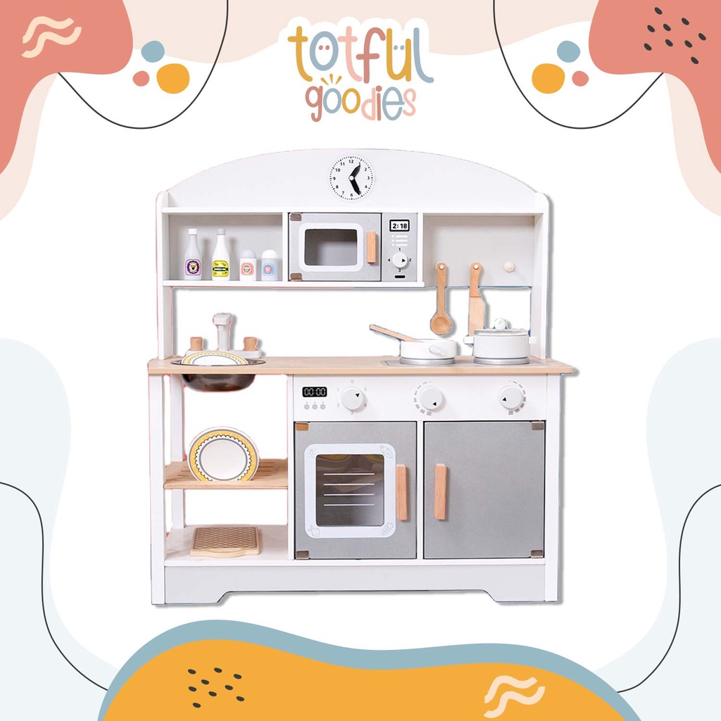 WOODEN WHITE JAPANESE KITCHEN Kids Pretend Play Pink Cooking Gifts Boys ...