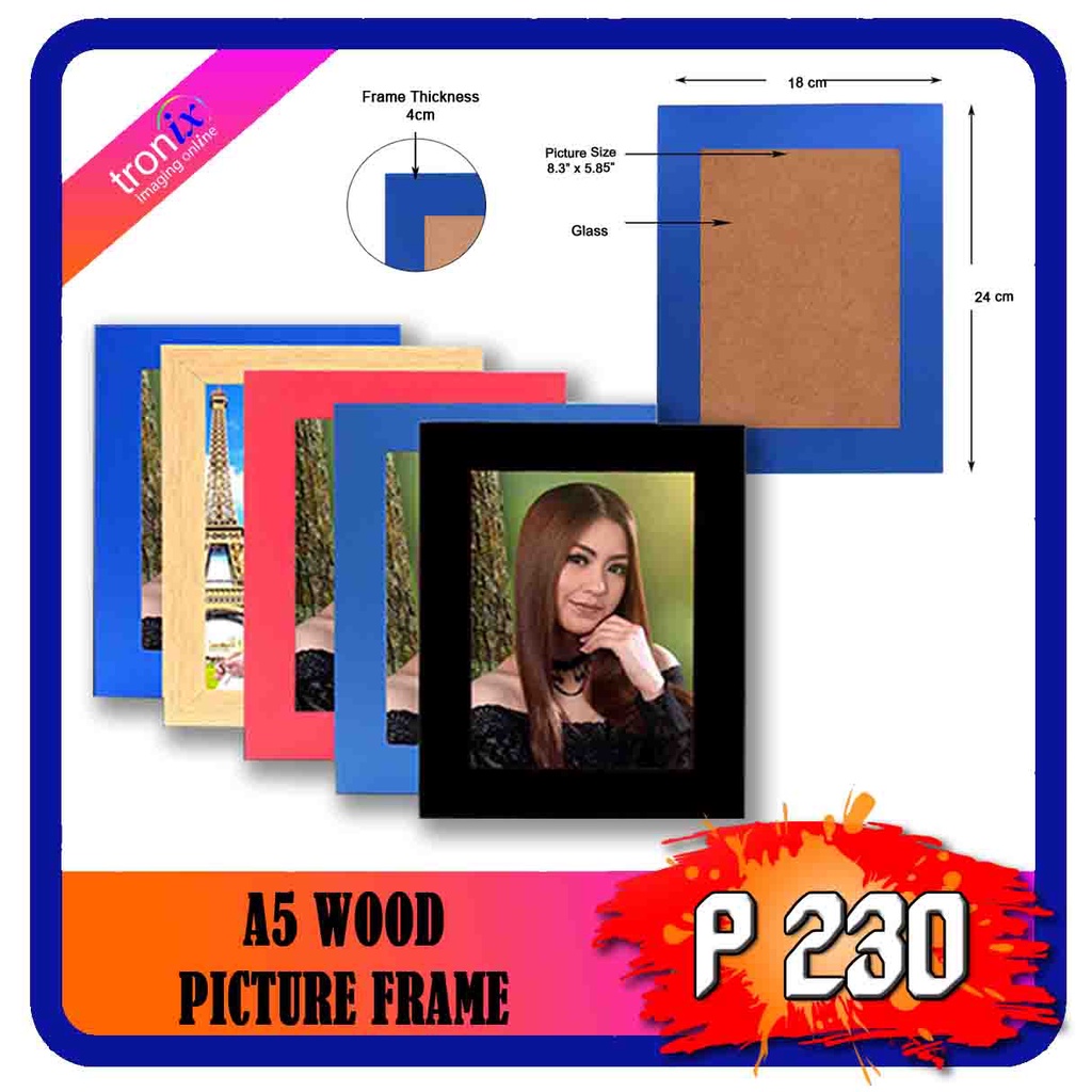 Tronix Imaging A5 Wood Frame Mosaic Collage Caricature Photo Spotify ...