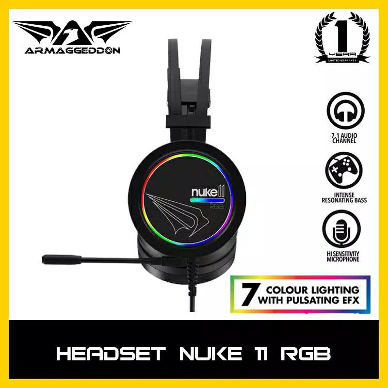 Gaming Headset 7.1 Surround Armaggeddon Nuke 11 RGB 16.8 Million Colors ...