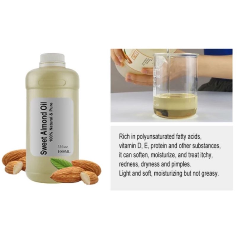Sweet Almond Oil | Organic | Cold-pressed | For External Use Only ...