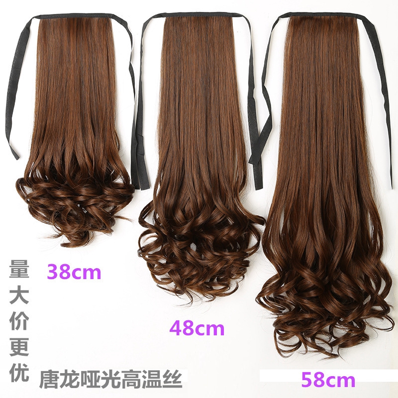 D15 Ponytail Wig Female Long Hair Pear Style Straps Real Big Waves Long ...