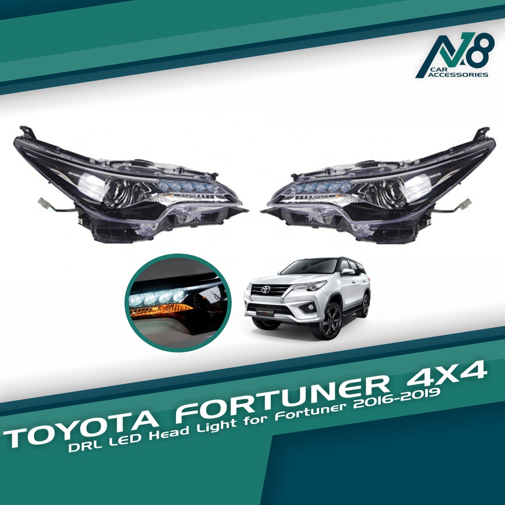 Toyota Fortuner LED Headlight Assembly DRL 2016-2019 (Pair) | Shopee ...