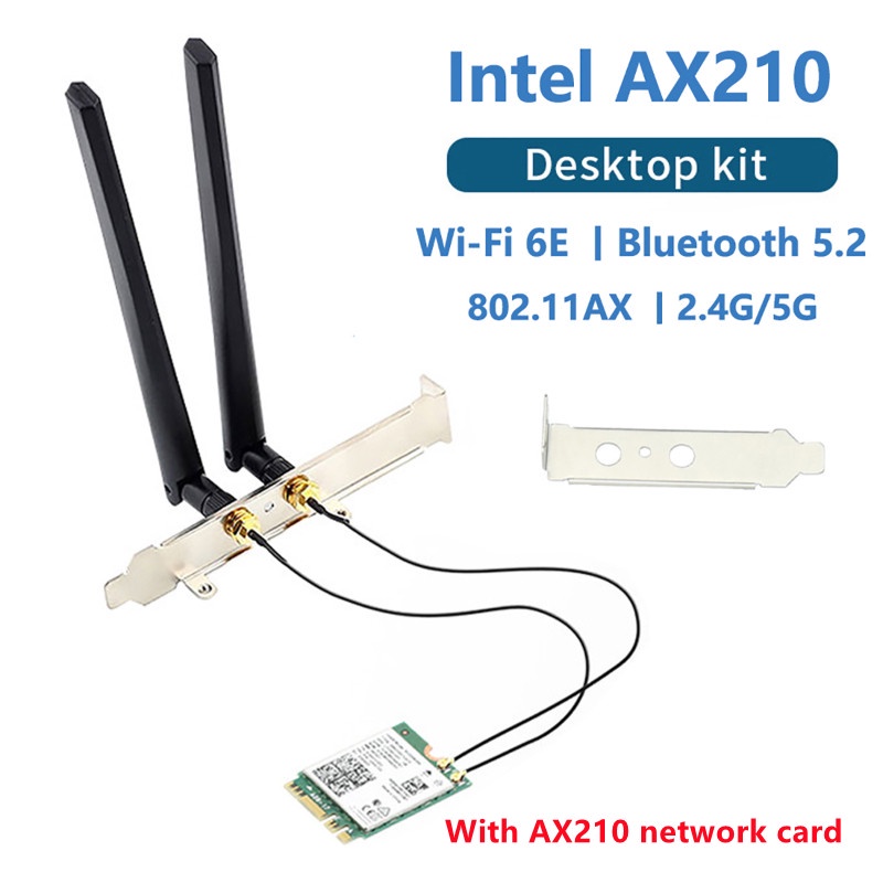 Wi-Fi 6E Intel AX210 Bluetooth 5.2 + 3000Mbps 2.4Ghz 5Ghz 6Ghz M.2 ...