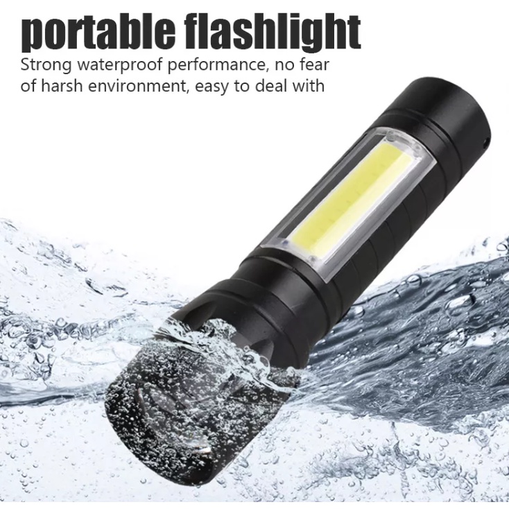 Mini Led Built-In Battery Zoom In Out Flashlight Rechargeable ...