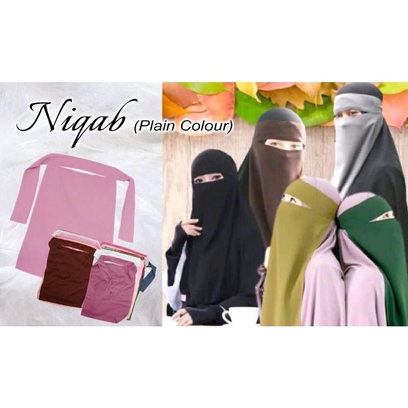 Niqab PURDAH MUSLIMAH CHIFFON VIRAL ALA NEELOFA (Multiple Color ...