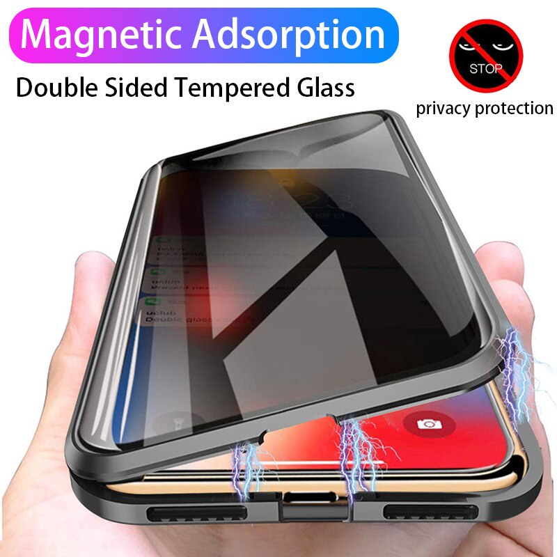 Privacy Magnetic Case For Iphone 11 12 13 Pro Max X XS 7 8 Plus SE 2020 ...