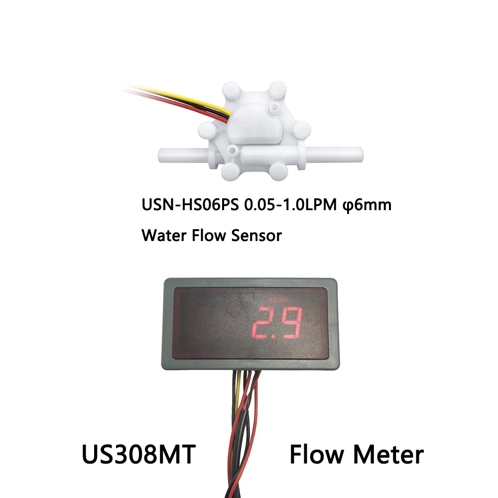 Flowsensor Flowmeter Flow Rate Display US308MT USN-HS06PS 6mm OD 0.05-1 ...