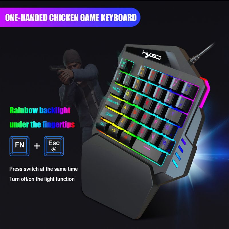 One-handed Gaming Keyboard Mechanical Ergonomic Mini Game Keypad 35Keys ...