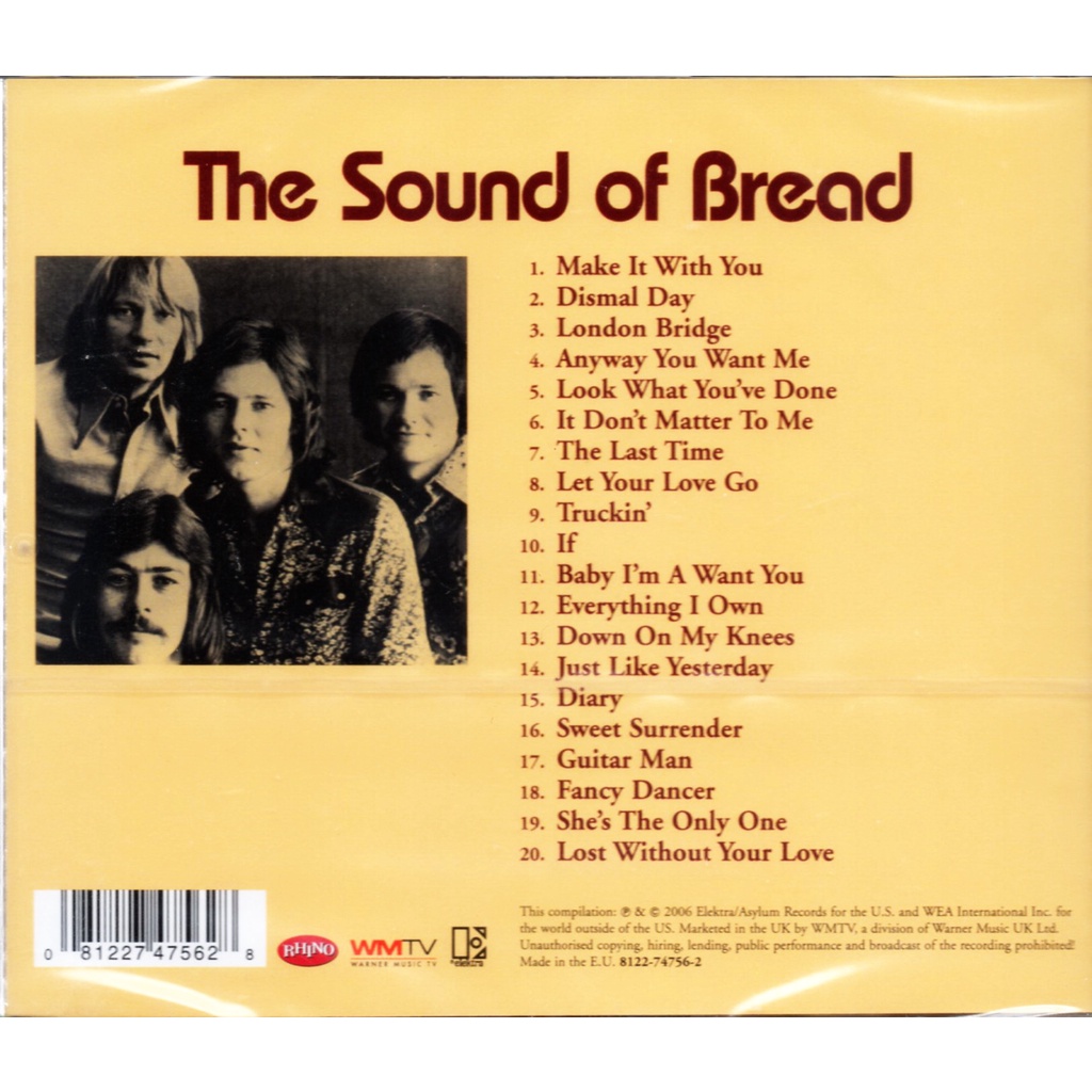 CD Bread-The Sound of Thei 20 Finest Song (By David Gates) (2006) (Hi ...