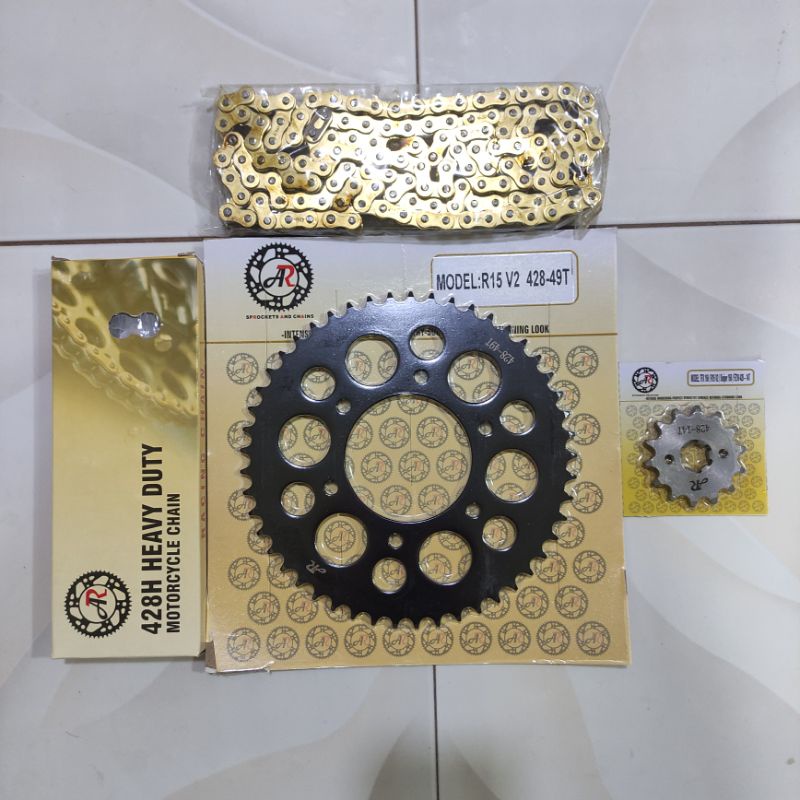 AR 14T-49T 428 Sprocket Chain Set Yamaha TFX 150 R15 v2 Sniper 150 155 ...