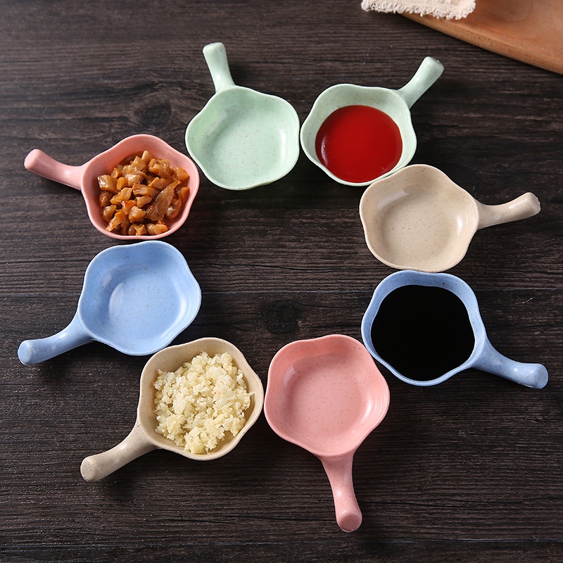 Ecoplane #1pcs Japanese style wheat straw Leaf Shape Seasoning Dish Soy ...