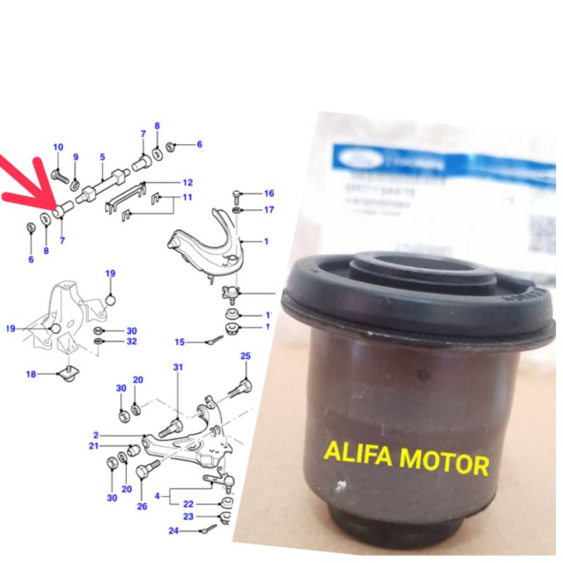 Upper Arm Bushing Ford Everest & Ranger 2.5 cc & 2.9 cc TDI Genuine ...
