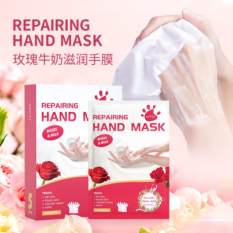 Niacinamide Milk Rose Hand Mask Rejuvenating Skin Brightening ...