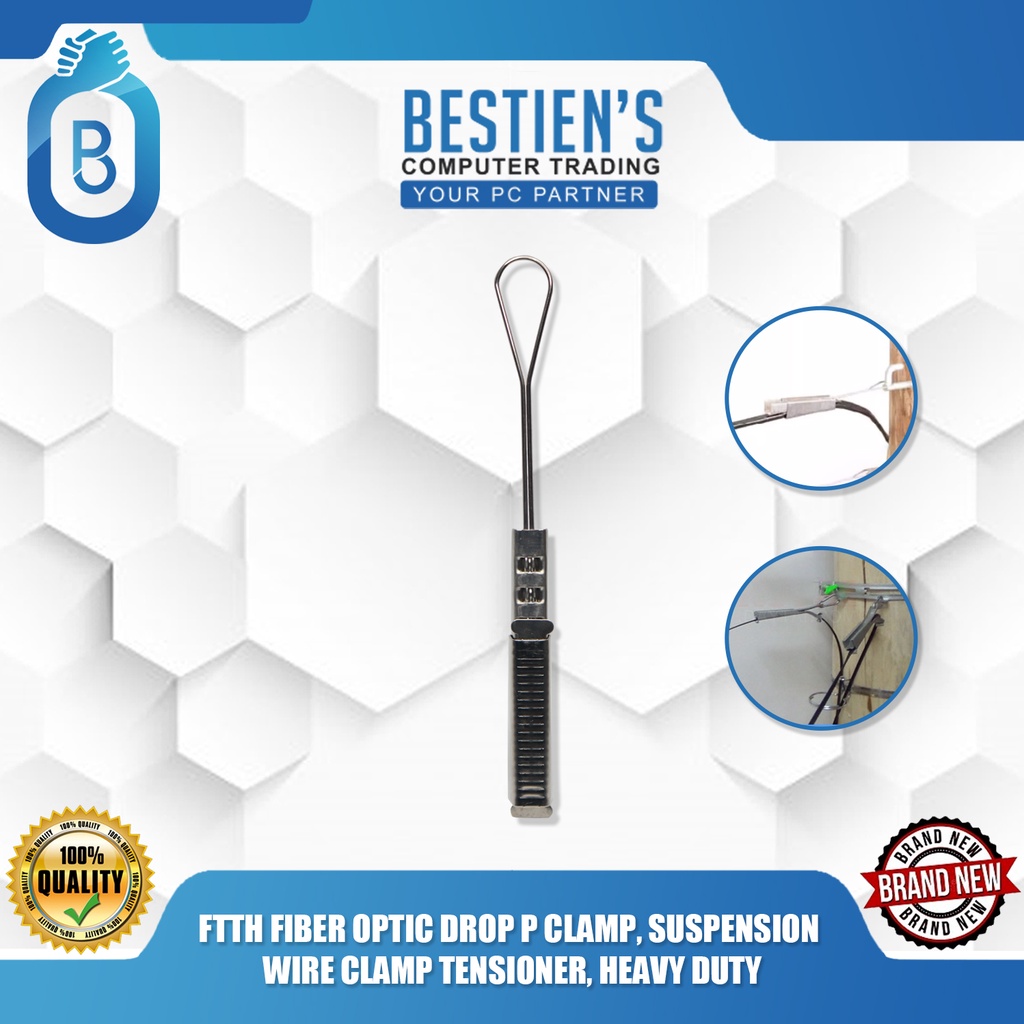 FTTH FIBER OPTIC DROP P CLAMP, SUSPENSION WIRE CLAMP TENSIONER, HEAVY ...
