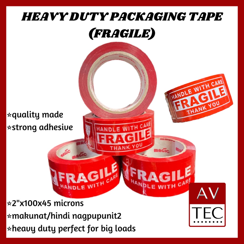 (COD) Heavy Duty Fragile Tape 2" x 100m x 45 microns ONHAND | Shopee ...