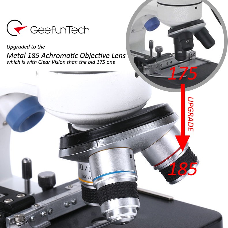 Geefuntech Binocular Microscope 40x-2000x Led Digital Biological For ...