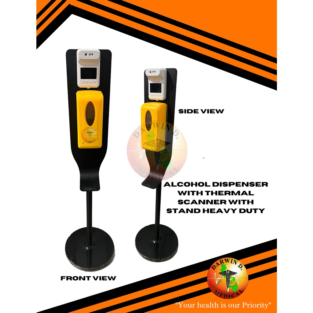 THERMAL SCANNER WITH ALCOHOL DISPENSER WITH STAND HEAVY DUTY | Shopee ...