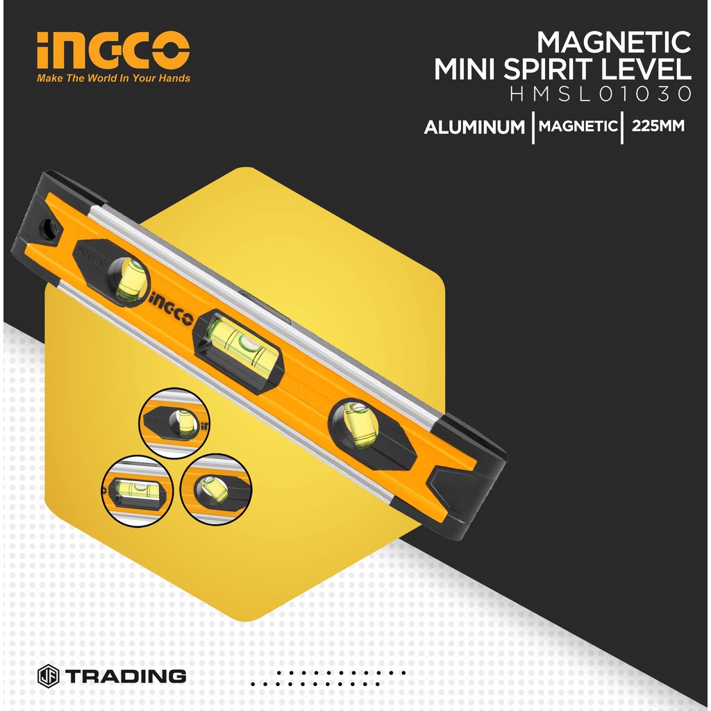 INGCO MINI Magnet Spirit Level Aluminum | Shopee Philippines