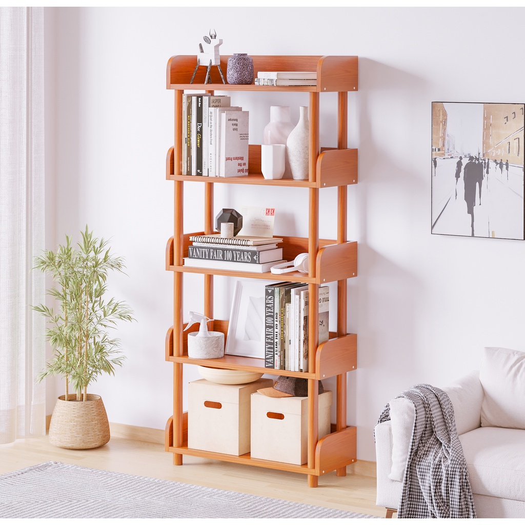 【Fast delivery】3/4/5 Layers Solid Wood Bookshelf Wooden Shelf Storage ...
