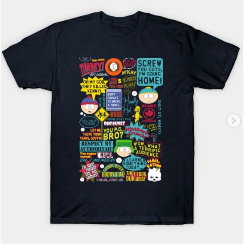 Cartoon South park Graphic Print Design Men's Cotton Round Neck Short ...